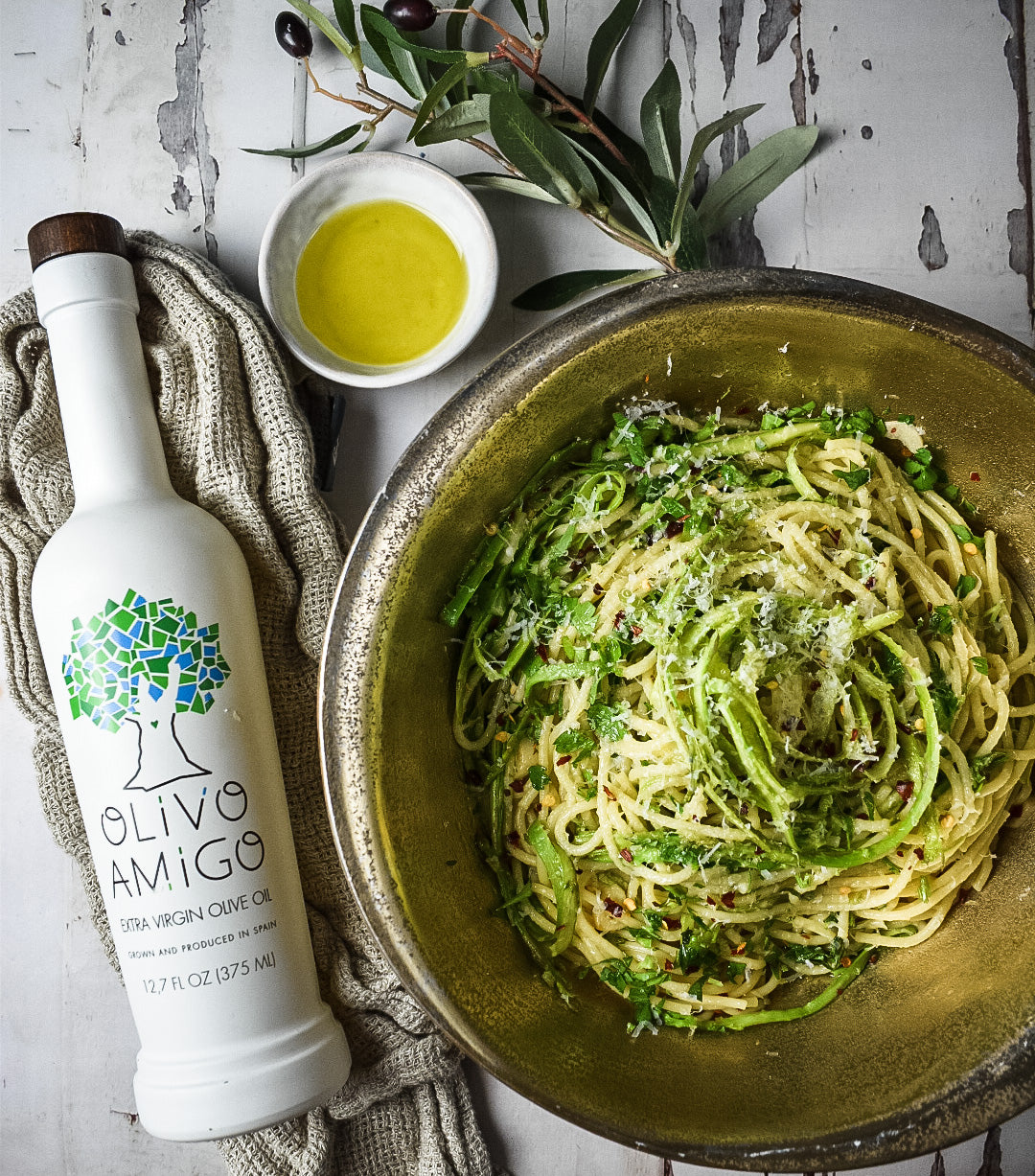 Asparagus Spaghetti with Olive Oil – OLIVO AMIGO